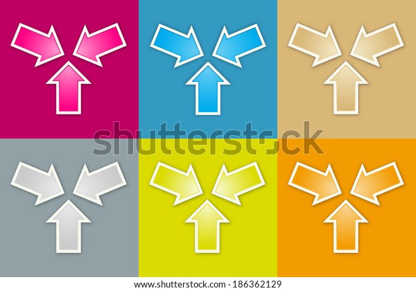 Collection Meeting Arrows Graphic Element Stock Vector (Royalty Free ...