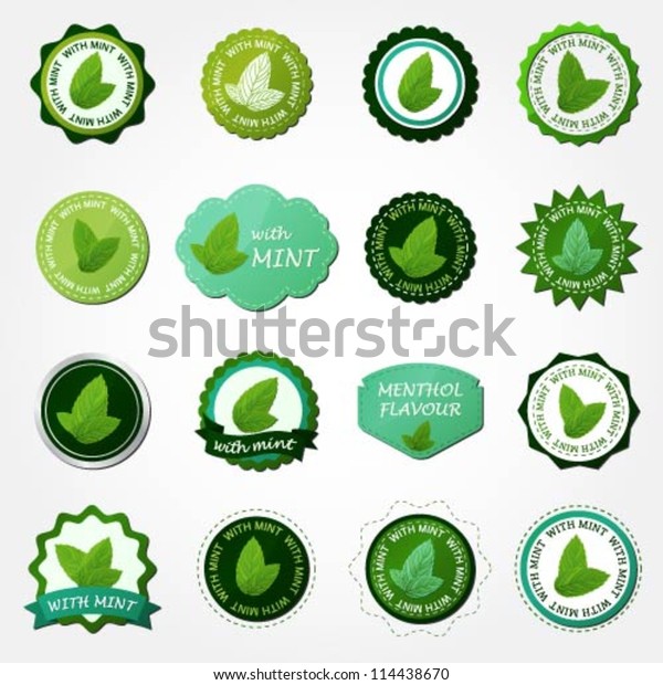 Collection Mint Labels Stock Vector (Royalty Free) 114438670 | Shutterstock