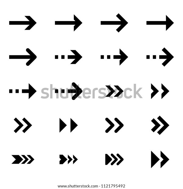 Colección de flechas modernas icono vectorial