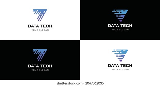 Collection Modern Technology Logo Templates Stock Vector (Royalty Free ...