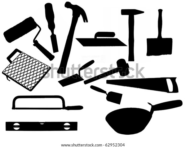 Collection Most Common Types Masonry Tools: vector de stock (libre de ...