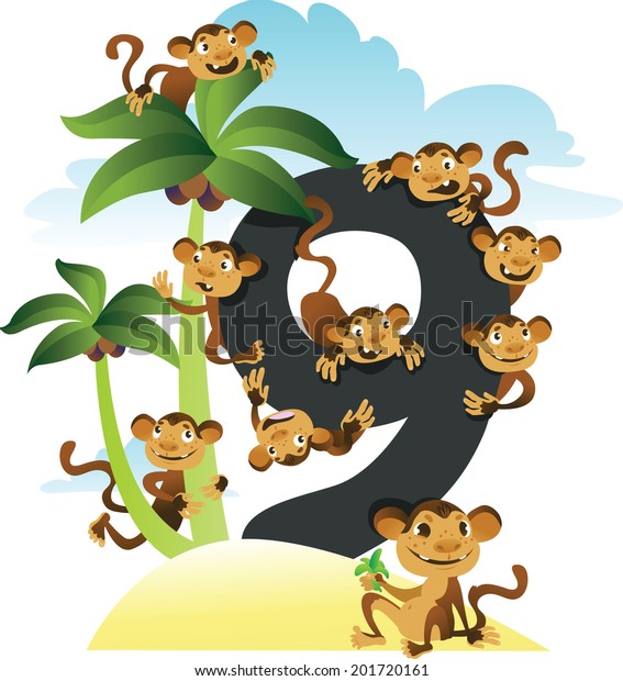 Collection Number Kids Wild Animals Number Stock Vector (Royalty Free ...