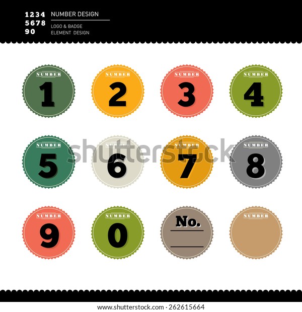 Collection Number Tag Icon Elements Template Stock Vector (Royalty Free ...