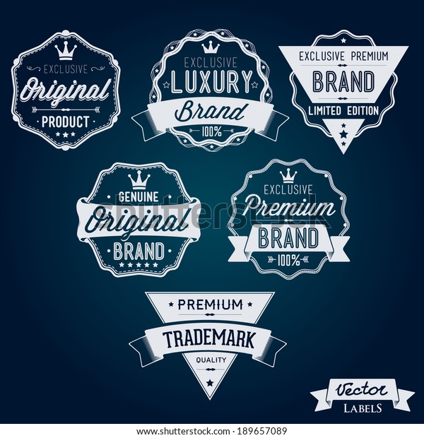 Collection Original Brand Labels Retro Vintage Stock Vector (Royalty ...
