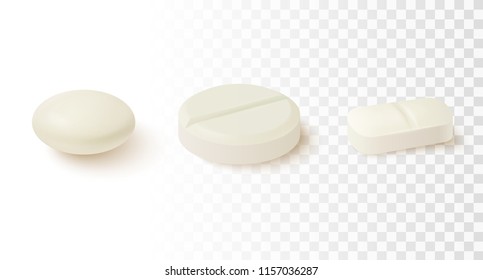 Collection Oval Round Capsule Shaped Tablets Stock Vector (Royalty Free ...