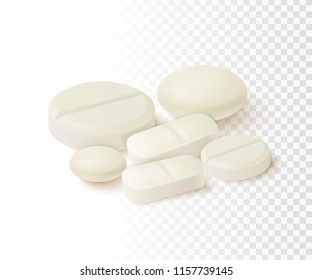 Collection Oval Round Capsule Shaped Tablets Stock Vector (Royalty Free ...
