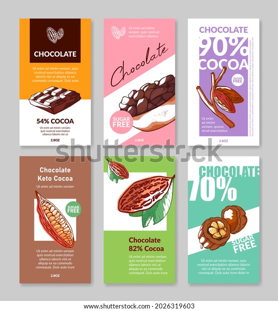 Collection Package Label Chocolate Design Vector Stock Vector (Royalty ...