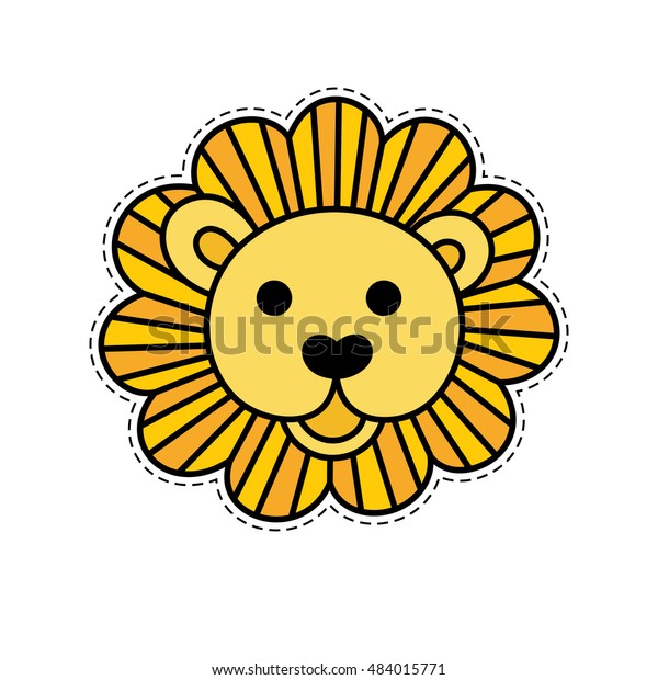 Collection Patches Lion Badge Patch Cartoon Stock Vector (Royalty Free ...