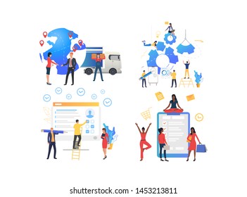 Collection People Elaborating Website Group Young Stock Vector (Royalty ...