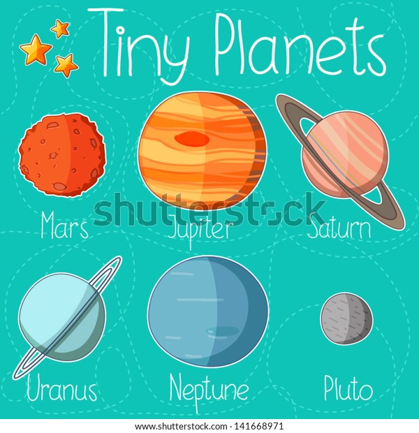 Collection Planet Stickers Form Mars Pluto Stock Vector (Royalty Free ...