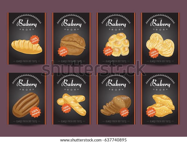 Collection Posters Various Bakery Products Vector Stock Vector (Royalty ...