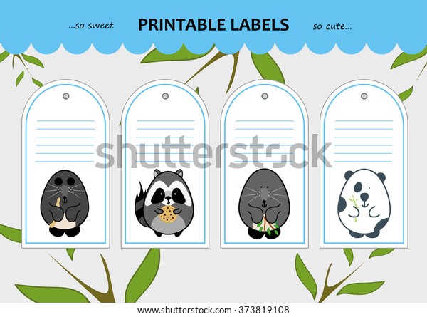 Collection Printable Gift Tag Label Sticker Stock Vector (Royalty Free ...