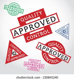 Collection Quality Control Approved Isolated On Stock Vector (Royalty ...