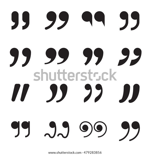 Collection Quotation Marks Black Quote Symbols Stock Vector (Royalty ...