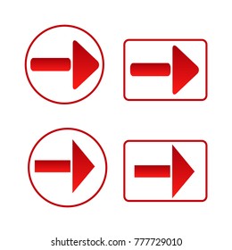 Collection Red Arrow Next Sign Symbol Stock Vector (Royalty Free ...