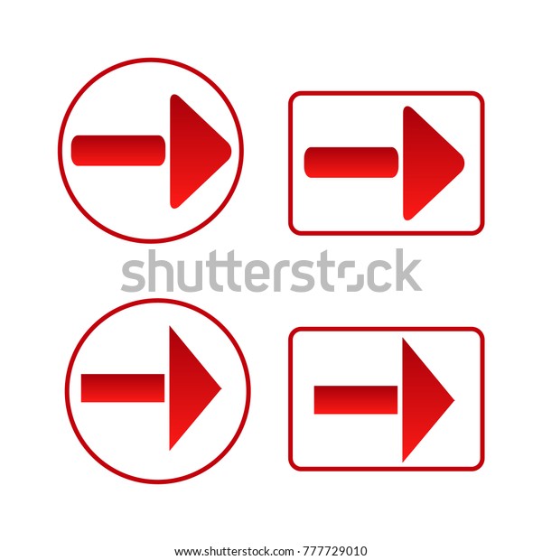 Collection Red Arrow Next Sign Symbol Stock Vector (Royalty Free ...