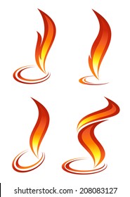 Collection Red Fire Icons Stock Vector (Royalty Free) 208083127 ...
