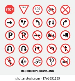 Collection Restriction Signs Roads Stock Vector (Royalty Free ...