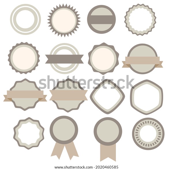 Collection Round Circle Labels Blank Retro Stock Vector (Royalty Free ...