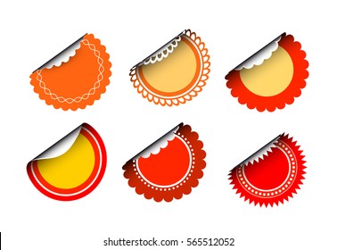 Collection Round Vintage Labels Stock Vector (Royalty Free) 565512052 ...