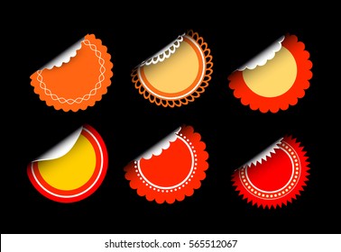 Collection Round Vintage Labels Stock Vector (Royalty Free) 565512067 ...