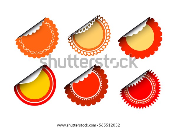Collection Round Vintage Labels Stock Vector (Royalty Free) 565512052 ...