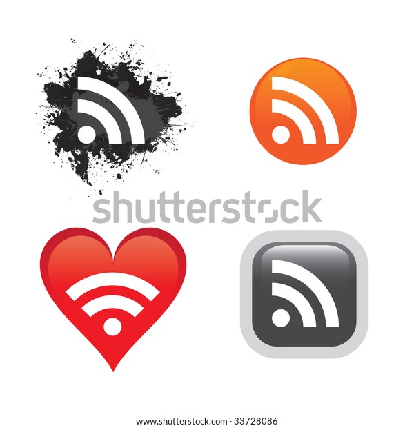 Collection Rss Feed Buttons Logos Icons Stock Vector (Royalty Free ...