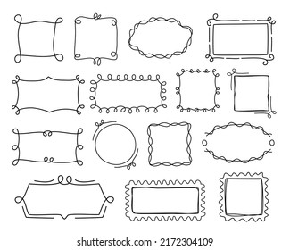 Collection Scribble Frames Kids Style Template Stock Vector (Royalty ...