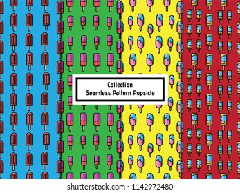 Collection Seamless Pattern Popsicle Stick Vector Stock Vector (Royalty ...