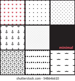 Collection Seamless Patterns Minimal Stock Vector (Royalty Free ...