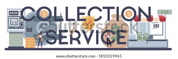 Collection Service Typographic Header Armored Cash Stock Vector ...