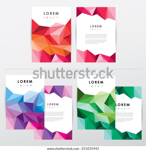 collection set of brochure covers and letterhead template mockups for ...