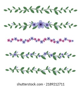Collection Set Flora Divider Flower Foliage Stock Vector (Royalty Free ...