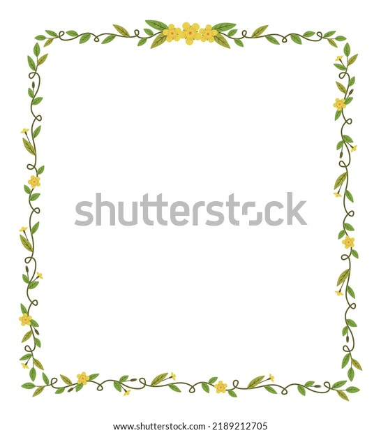 Collection Set Flower Foliage Frame Border Stock Vector (Royalty Free ...