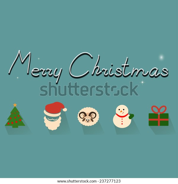 Collection Set Funny Christmas Icons On Stock Vector (Royalty Free ...