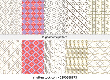 Collection Set Geometric Patterns Background Design Stock Vector