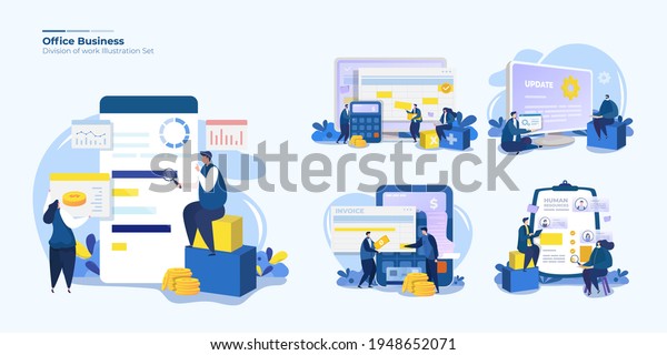Collection Set Illustration Persons Job Division Stock Vector (Royalty ...