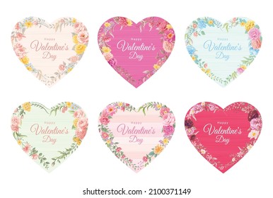 Collection Set Label Heart Shape Beautiful Stock Vector (Royalty Free ...