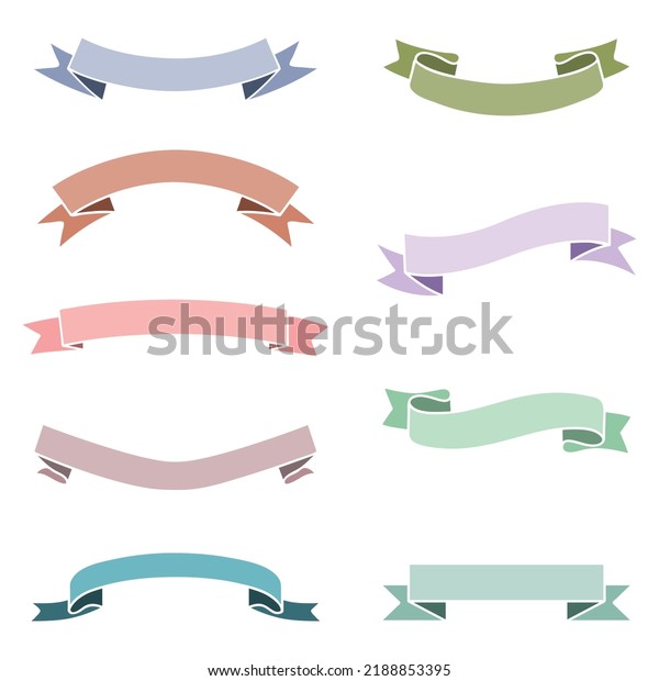 Collection Set Ribbon Element Decoration Stock Vector (Royalty Free ...