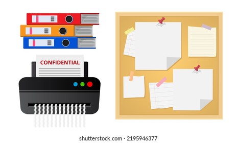 Collection Set Stationery Obejct File Folders Stock Vector (Royalty ...