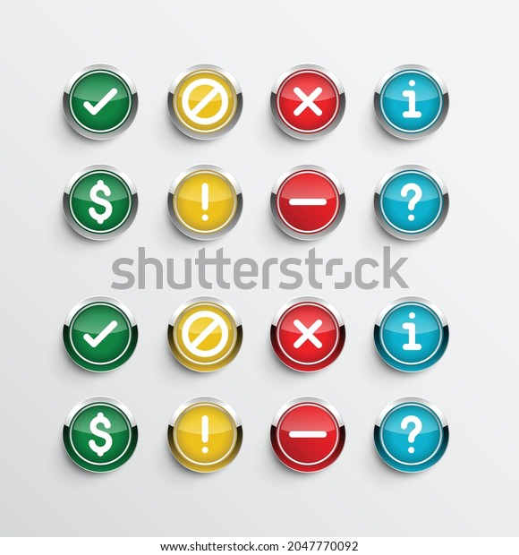 Collection Sets Checkmark Void Cross Info Stock Vector (Royalty Free ...