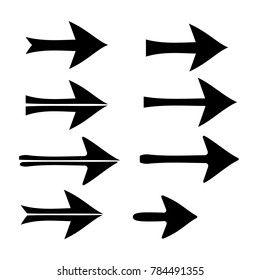 Collection Silhouette Arrow Isolated Stock Vector (Royalty Free ...