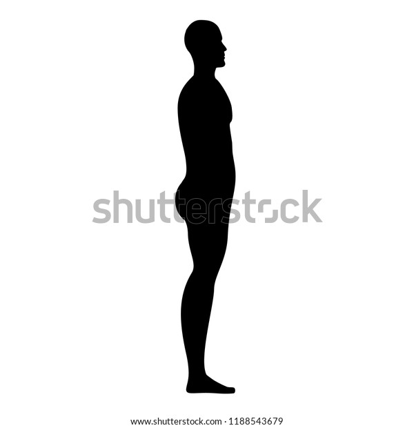 Collection of silhouette of man in side view. Vector illustration ...
