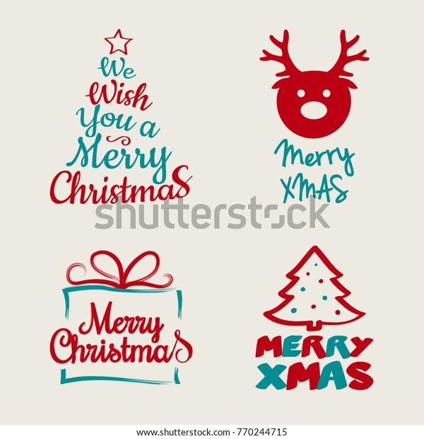 Collection Simple Christmas Wishes Vector: vector de stock (libre de ...
