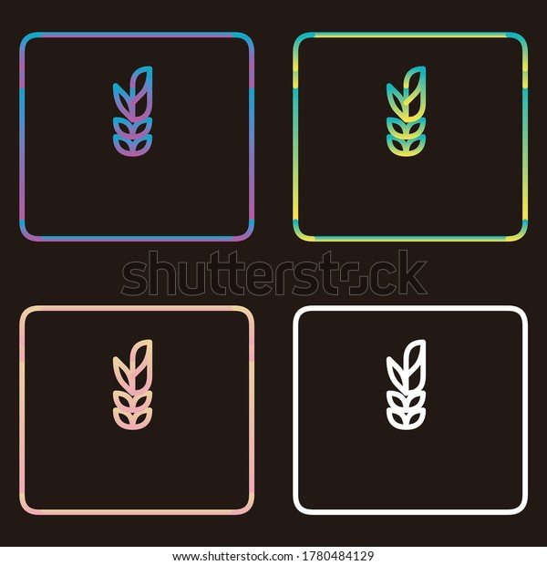 Collection Simple Illustrations Wheat Symbols Books Stock Vector ...