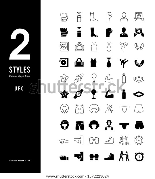 Collection Simple Linear Icons Ufc On Stock Vector (Royalty Free ...