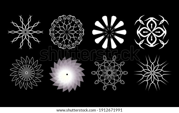 Collection Simple Mandala Shapes Coloring Vector Stock Vector (Royalty ...