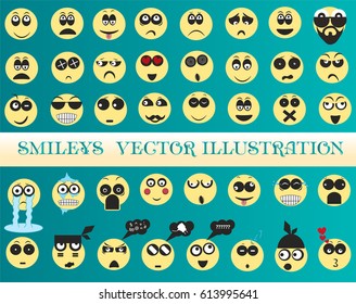 Collection Smiles Smiley Yellow Smiles On Stock Vector (Royalty Free ...