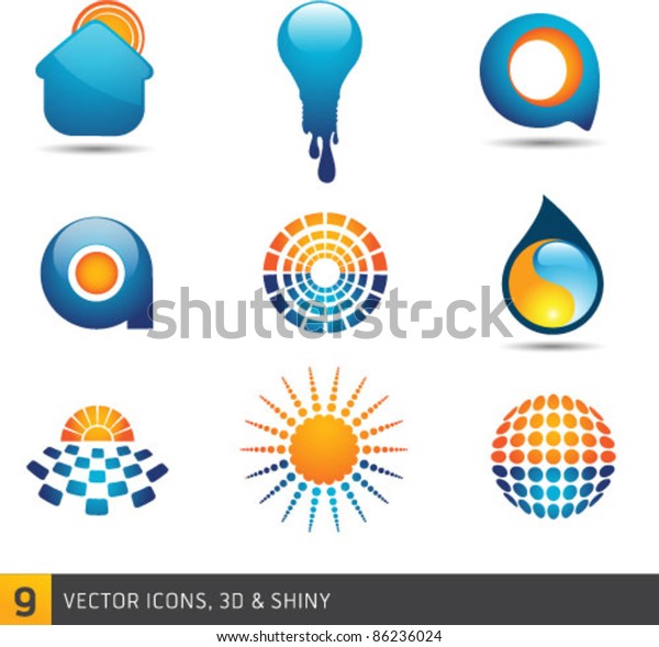 Collection Solar Vector Symbols Isolated On Stock Vector (Royalty Free ...