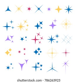 Collection Sparkle Vector Illustrations Sparkles Colorful Stock Vector ...